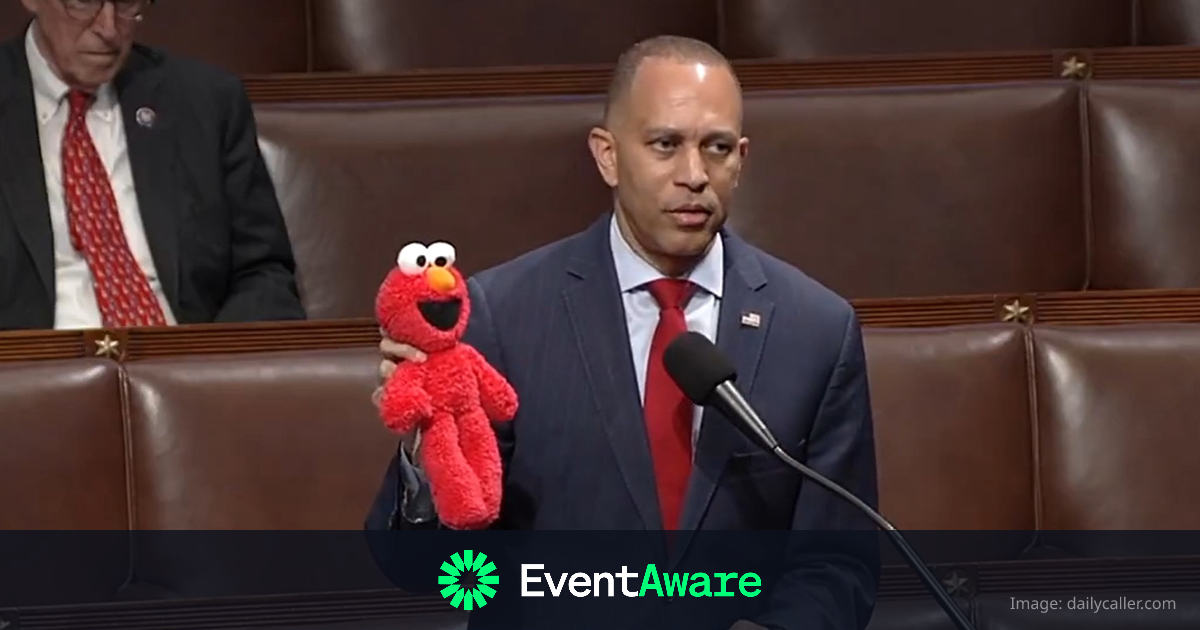 EventAware - Hakeem Jeffries Uses Elmo Puppet to Oppose GOP Cuts to PBS ...